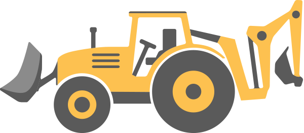 Digger - Excavator - (600x262) Png Clipart Download