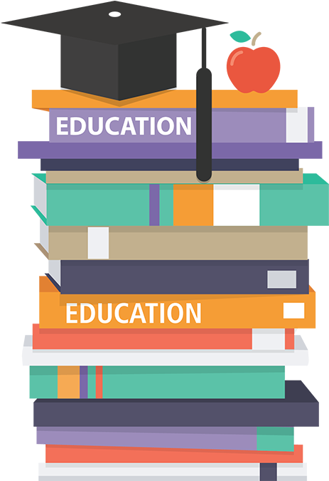 Health & Education - Free Vector Stack Of Books - (498x699) Png Clipart ...