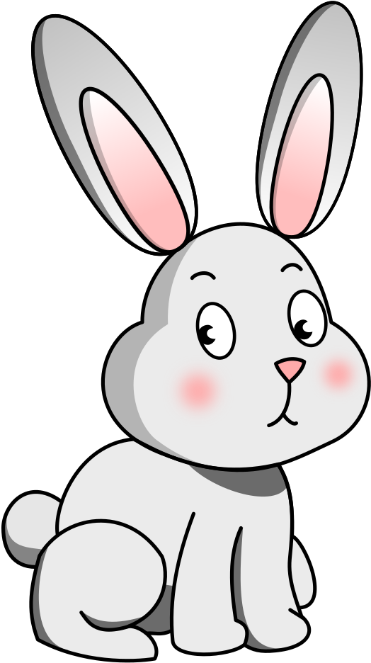 Rabbit With Color - Cartoon Rabbit - (764x1080) Png Clipart Download