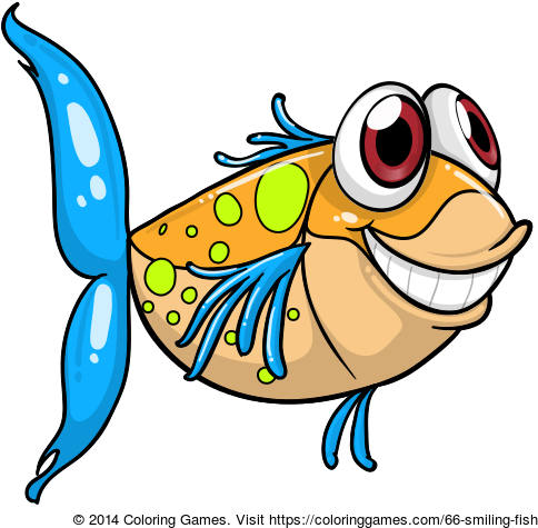 Smiling Fish Coloring Page - Coloring Book - (500x500) Png Clipart Download
