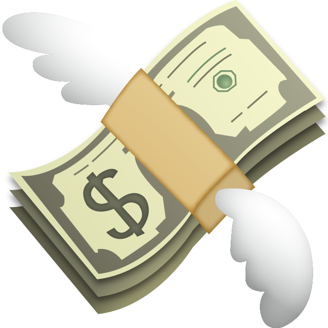 Money With Wings Emoji - Full Size PNG Clipart Images Download