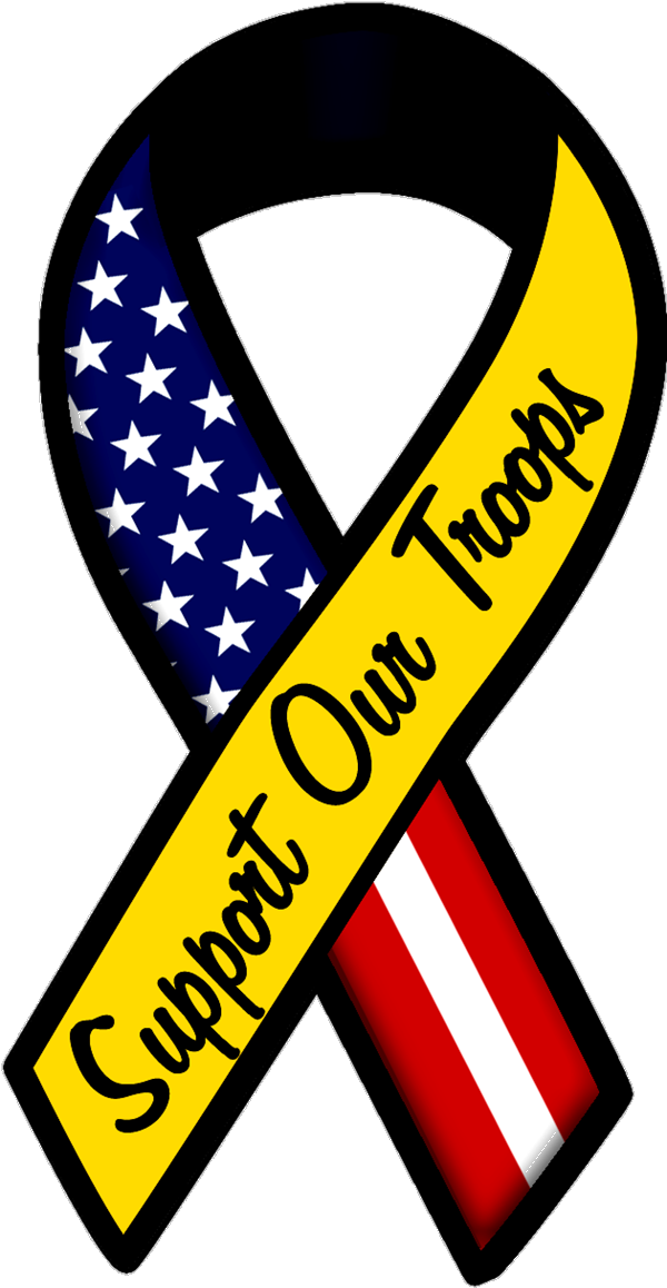 Support Our Troops Ribbon - Full Size PNG Clipart Images Download