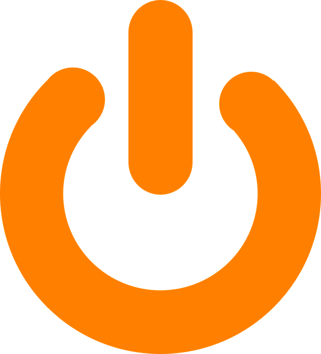 Orange Power Button Svg Clip Arts 540 X 596 Px - Exit Icon Png Orange ...