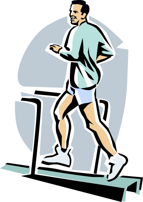 Vector Illustration Of Fitness And Exercise Workout - Cartoon Man ...