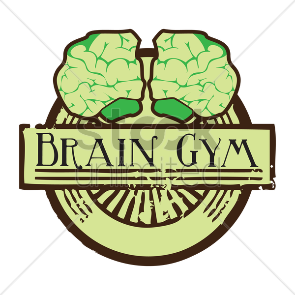 Human Brain With Brain Gym Label Clipart - Euclidean Vector - (600x600 ...