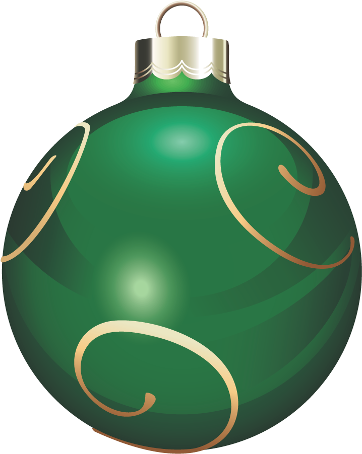 Transparent Green And Gold Christmas Ball Png Clipart - Green Christmas ...