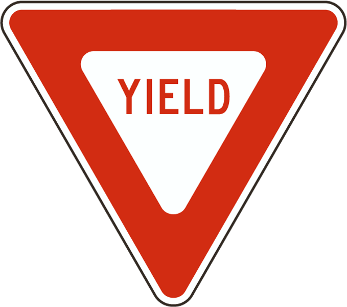 Yield Sign Mutcd R1-2 - Us Give Way Sign - (679x600) Png Clipart Download
