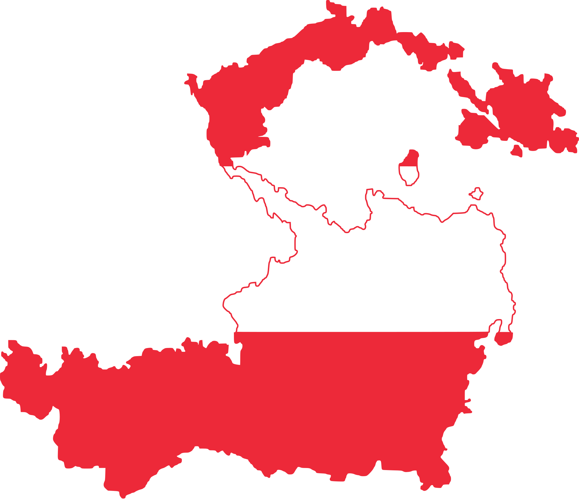 Open - Flag Map Of Austria - (2000x1725) Png Clipart Download
