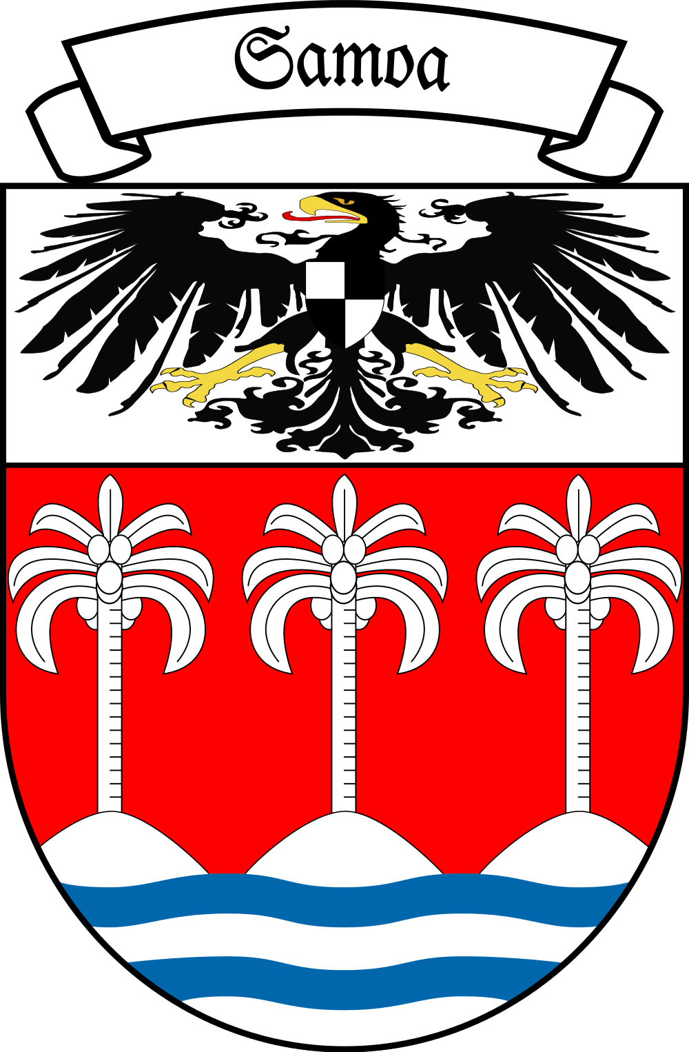 Coat Of Arms Of German Samoa - Samoan Coat Of Arms - (1000x1526) Png ...
