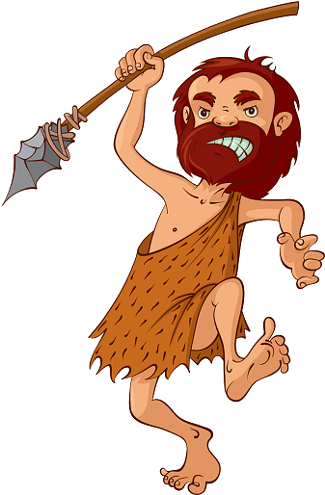 Funny Caveman With Spear - Funny Caveman - (500x500) Png Clipart Download