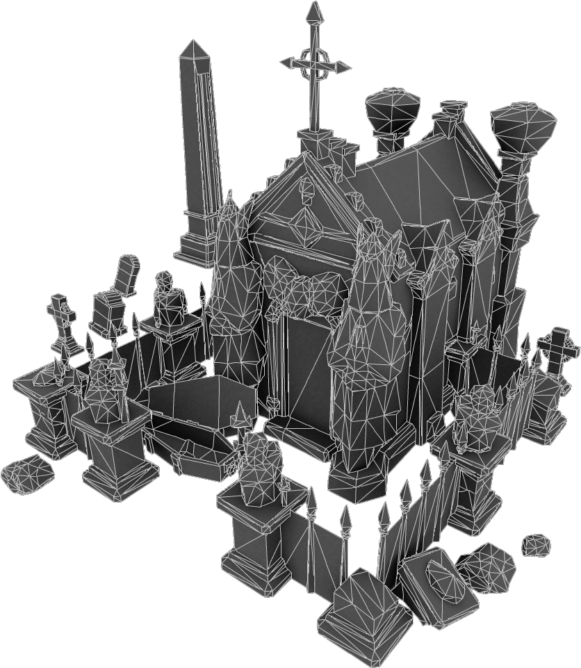 Low Poly 3d Computer Graphics Cemetery 3d Modeling - Low Poly 3d ...