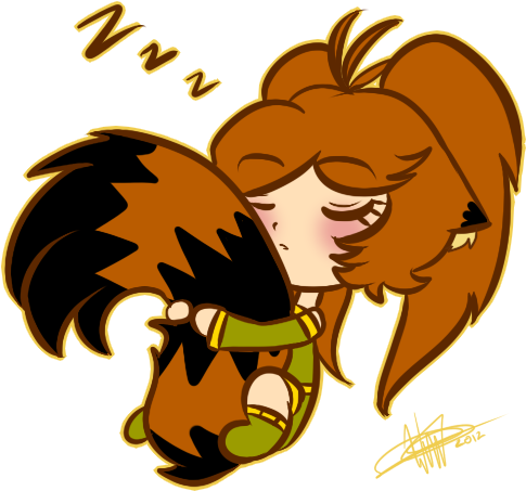 Chibi Sleeping By Rumay-chian - Drawing - (500x500) Png Clipart Download