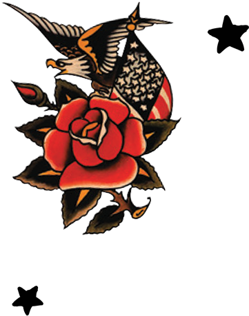 Traditional Sailor Jerry Rose - (426x500) Png Clipart Download
