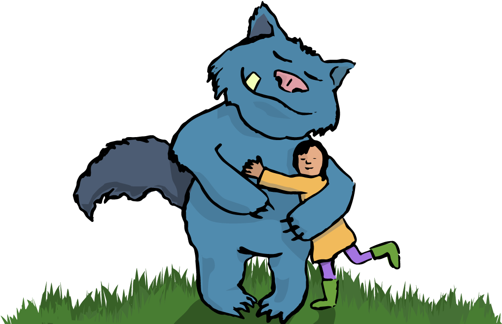 Monster Clipart Hug - Monster Hug - (1032x732) Png Clipart Download