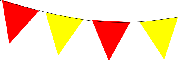 Yellow Red Bunting Clipart - (600x205) Png Clipart Download