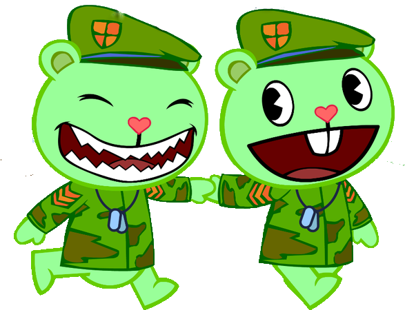 Happy Tree Friends Flippy And Fliqpy - (623x479) Png Clipart Download