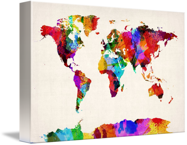 Share On Tumblr - World Map - (650x504) Png Clipart Download