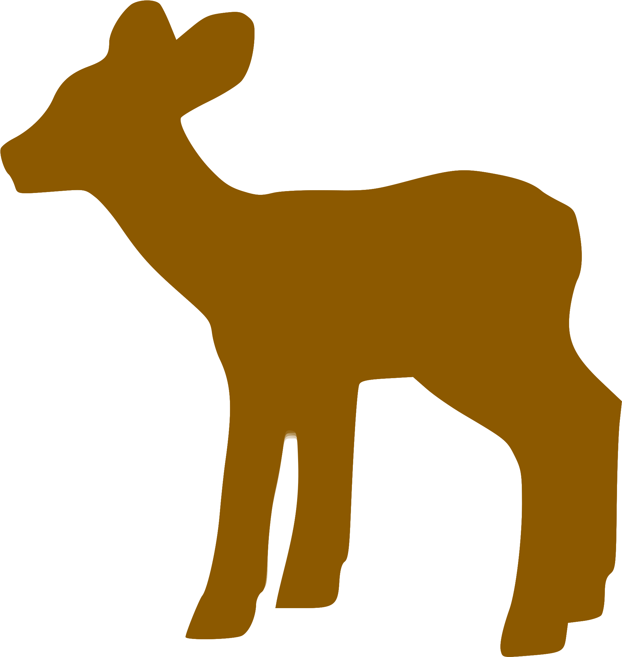 Silhouette Animaux 10 - Doe And Fawn Vector - (2288x2400) Png Clipart ...