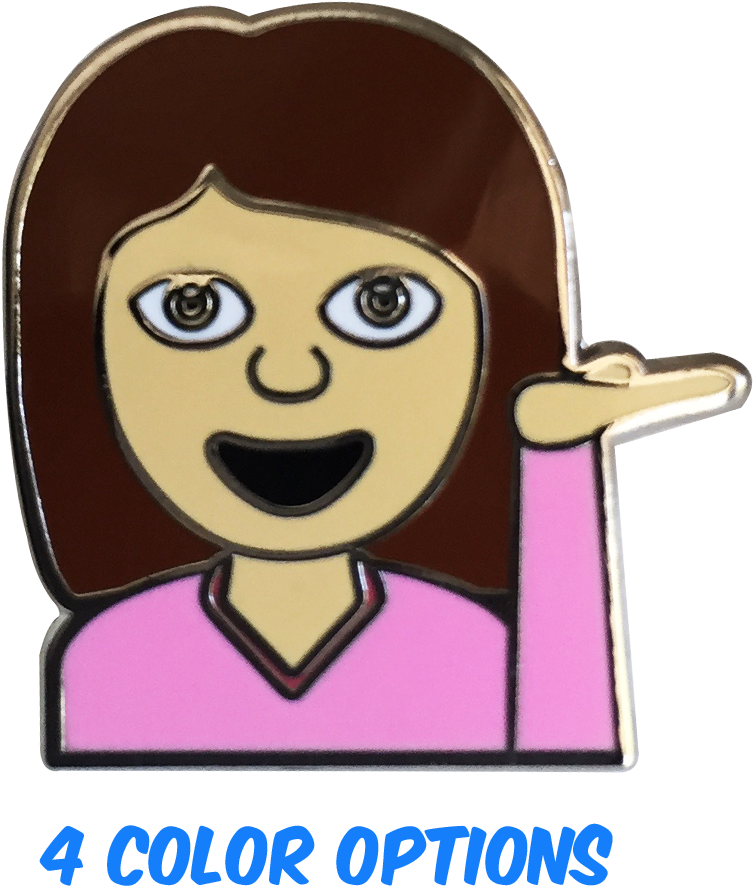 Hey Girl Emoji Pin - Emoji - (918x918) Png Clipart Download
