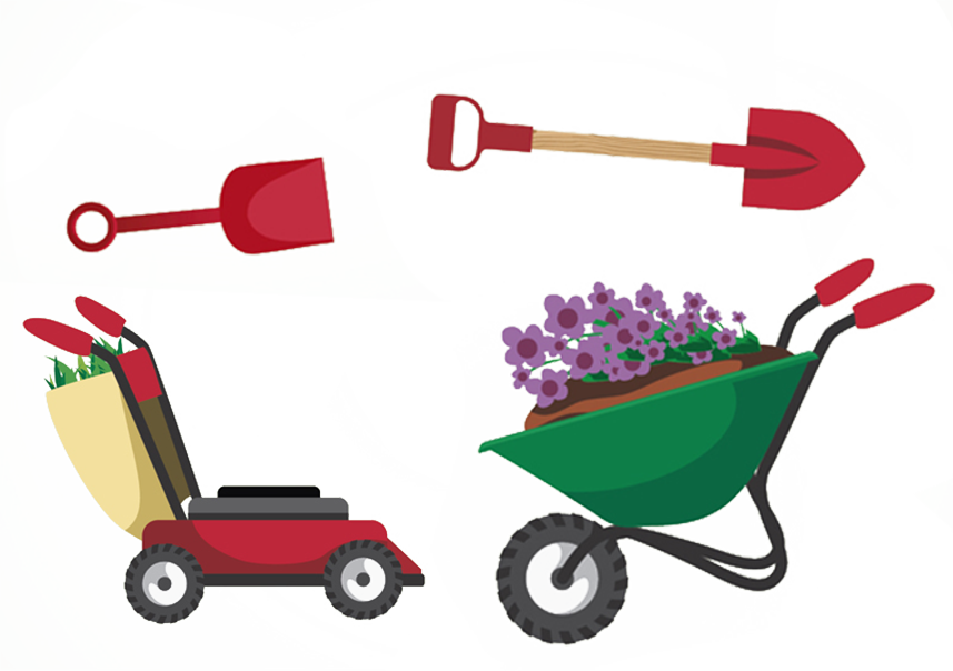 Garden Tool Cartoon Gardening - Cartoon Lawn Mower Transparent ...