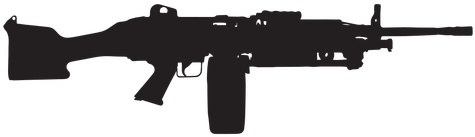 Colt Semi Auto Rifle Grey Silhouette - M249 Saw - Full Size PNG Clipart ...