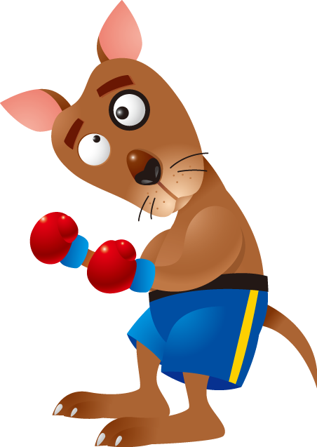Boxing Kangaroo Cartoon Clip Art - Kangaroo Boxing Cartoon Png - Full ...
