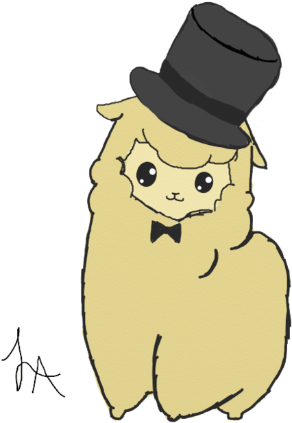 Drawn Alpaca Chibi - Cute Alpaca Drawings - (1280x754) Png Clipart Download