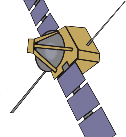 Satellite Clipart Simple - Cartoon Satellite Transparent - (640x480 ...