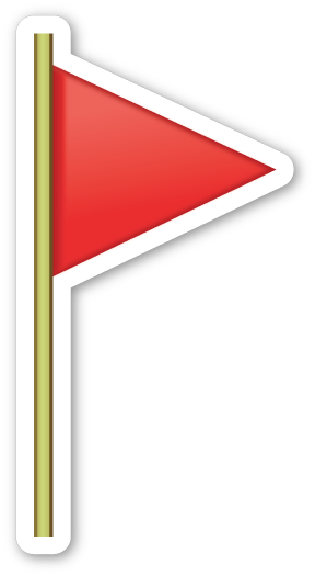Triangular Flag On Post - Red Flag Emoji - (288x525) Png Clipart Download