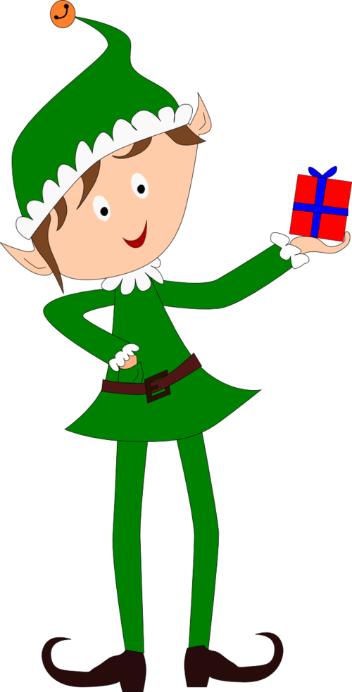 Secretsanta - Transparent Christmas Elf Art - (500x983) Png Clipart ...