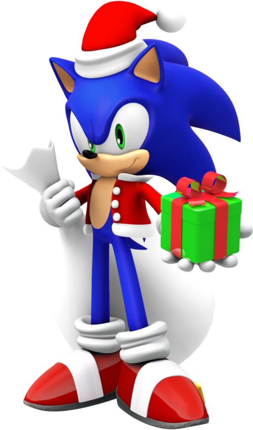 Modern Christmas Sonic By Nibroc-rock - Cartoon - (894x894) Png Clipart ...