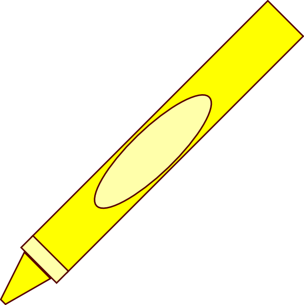 Crayon Clip Art - Yellow Line Icon Png - (594x596) Png Clipart Download