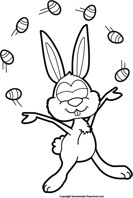 Rabbit Clipart Read - Easter Bunny Black And White Clipart Png ...