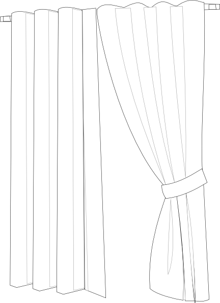 Coloring Picture Of Curtain - (432x595) Png Clipart Download