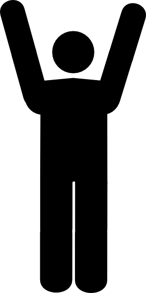 Stickman Arms Up Png - (294x589) Png Clipart Download