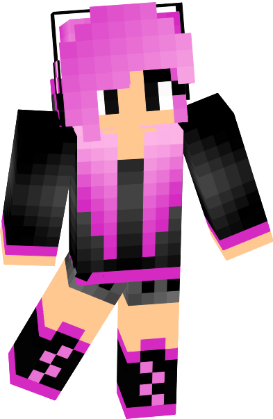 Pink Diamond - Minecraft Girl Skin Png - (393x603) Png Clipart Download