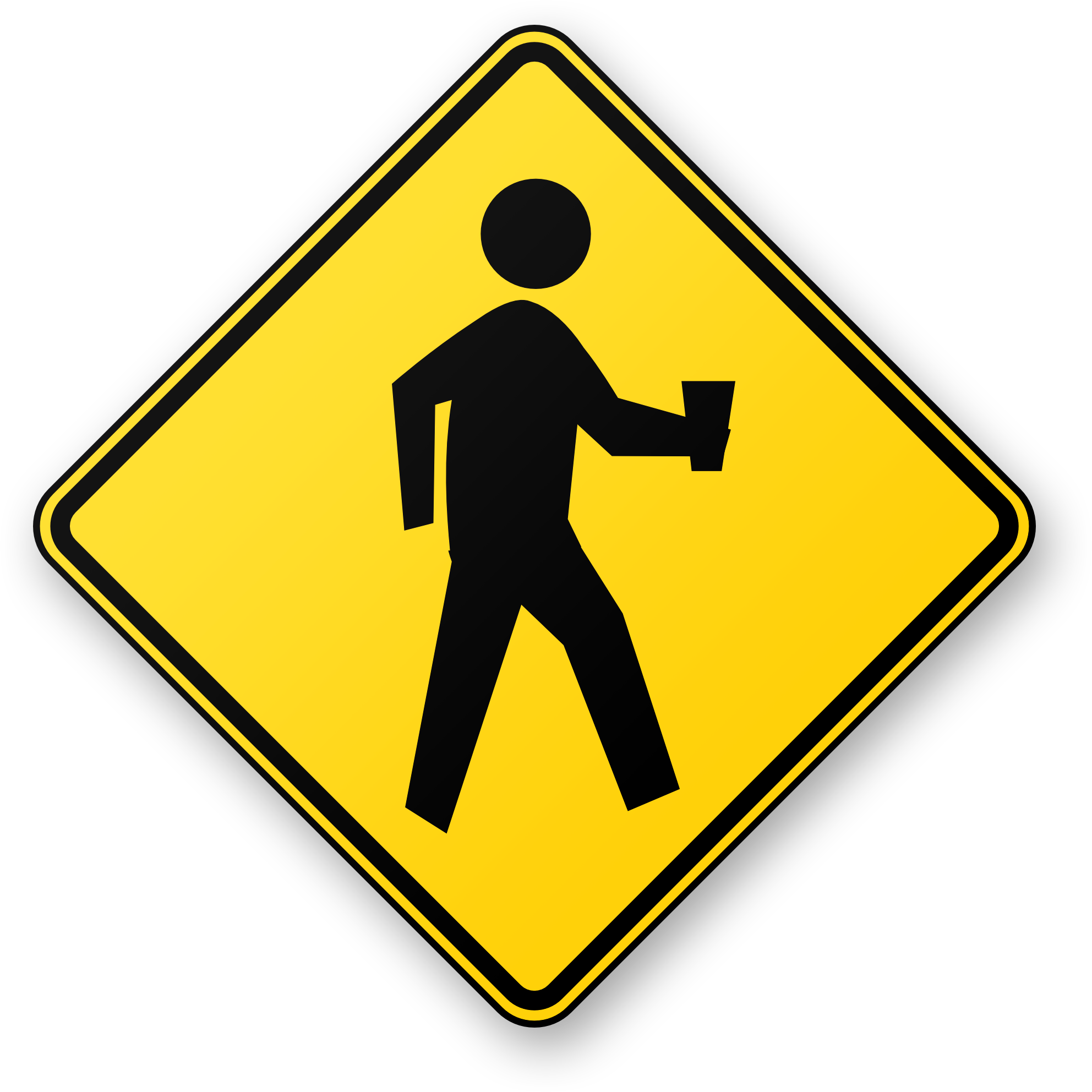 Pedestrian Crossing With Morning Coffee - Cross Walk Sign - Full Size ...