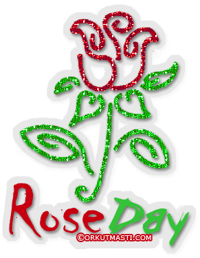 Rose Day Wishes Rose Bud Glitter - Rose Day Gif Download - (327x384 ...