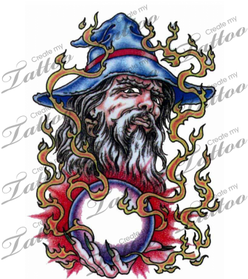Marketplace Tattoo Wizard - Wizard Tattoos - (400x400) Png Clipart Download