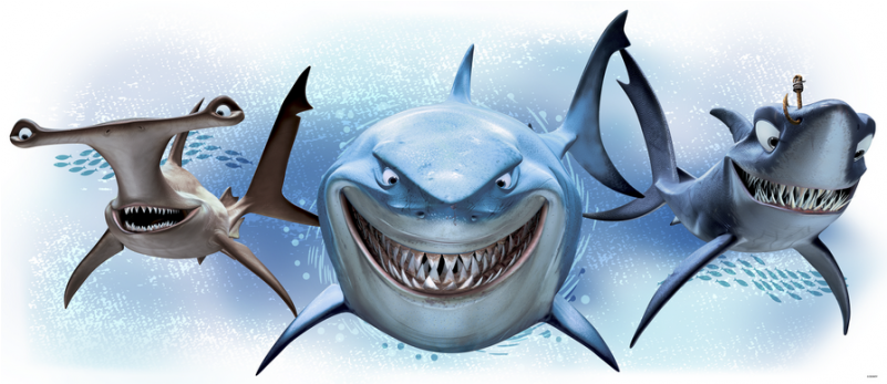 Finding Nemo Shark 3 - (800x800) Png Clipart Download