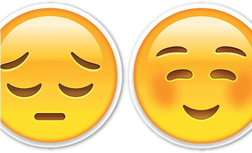 Sad Happy Emoji - Sad And Happy Emoji - (500x312) Png Clipart Download