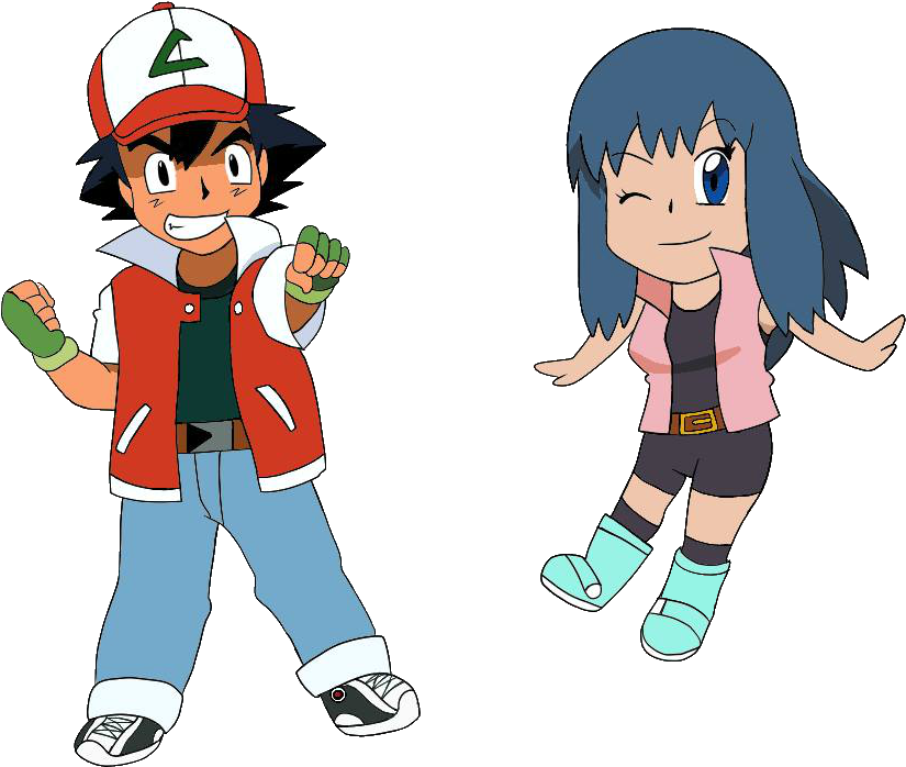 Another Road Illustration Ash Ketchum Coordinator Dawn - Cartoon ...