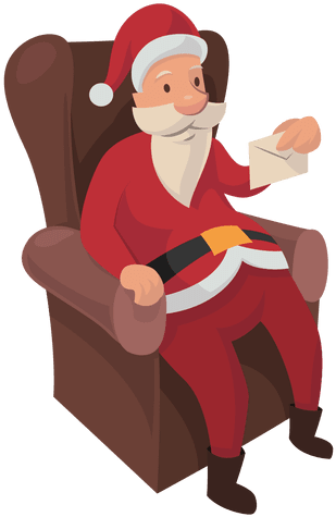 Santa Receiving Letter Cartoon Transparent Png - Letter - (512x512) Png ...