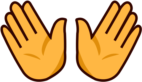 Open Hands Sign Emoji - Open Hands Emoji Png - (640x480) Png Clipart ...