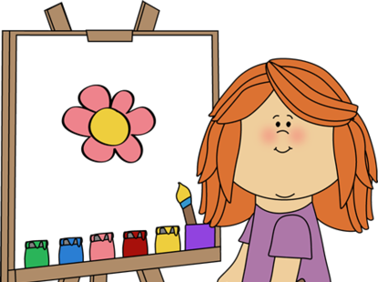 Girl Painting On Easel Clip Art - Reading Exercises For Beginners ...