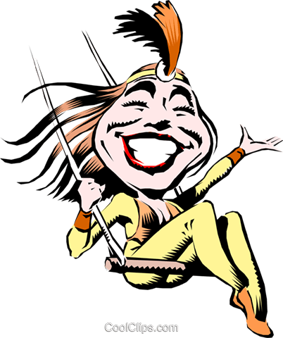 Cartoon Trapeze Artist Royalty Free Vector Clip Art - Trapezista ...