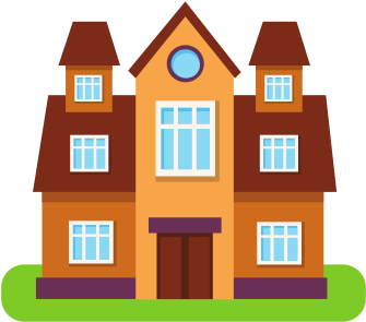 Symmetrical Suburban House Exterior - Geometric House In Drawing ...