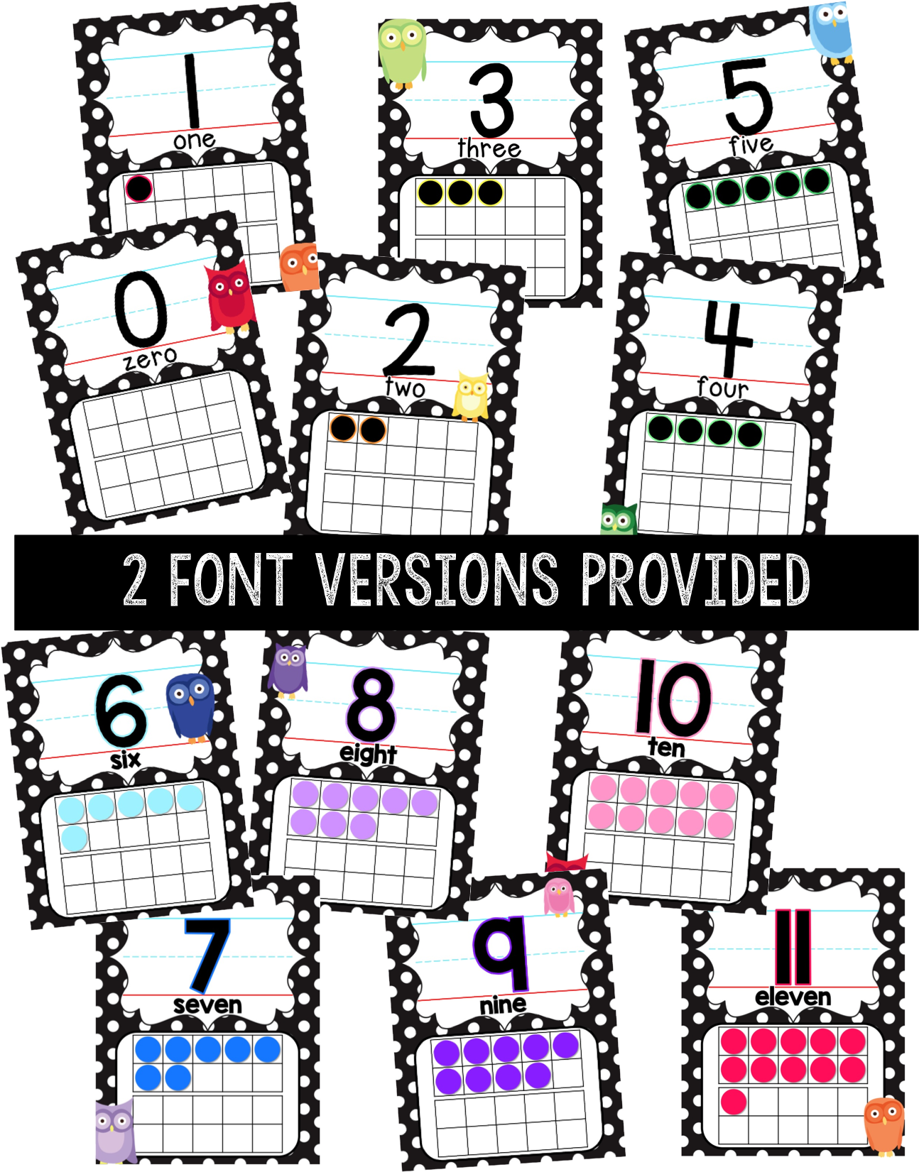 Printable Number Posters With A Fun Rainbow Owl Theme - Printable ...