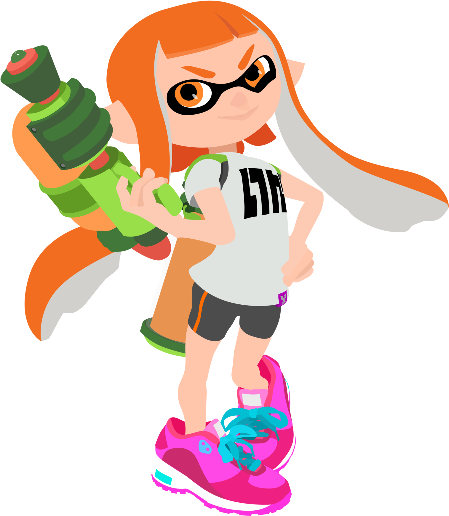 Splatoon Inkling Girl - (1600x1816) Png Clipart Download