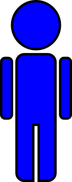 Man Figure Blue - (234x590) Png Clipart Download